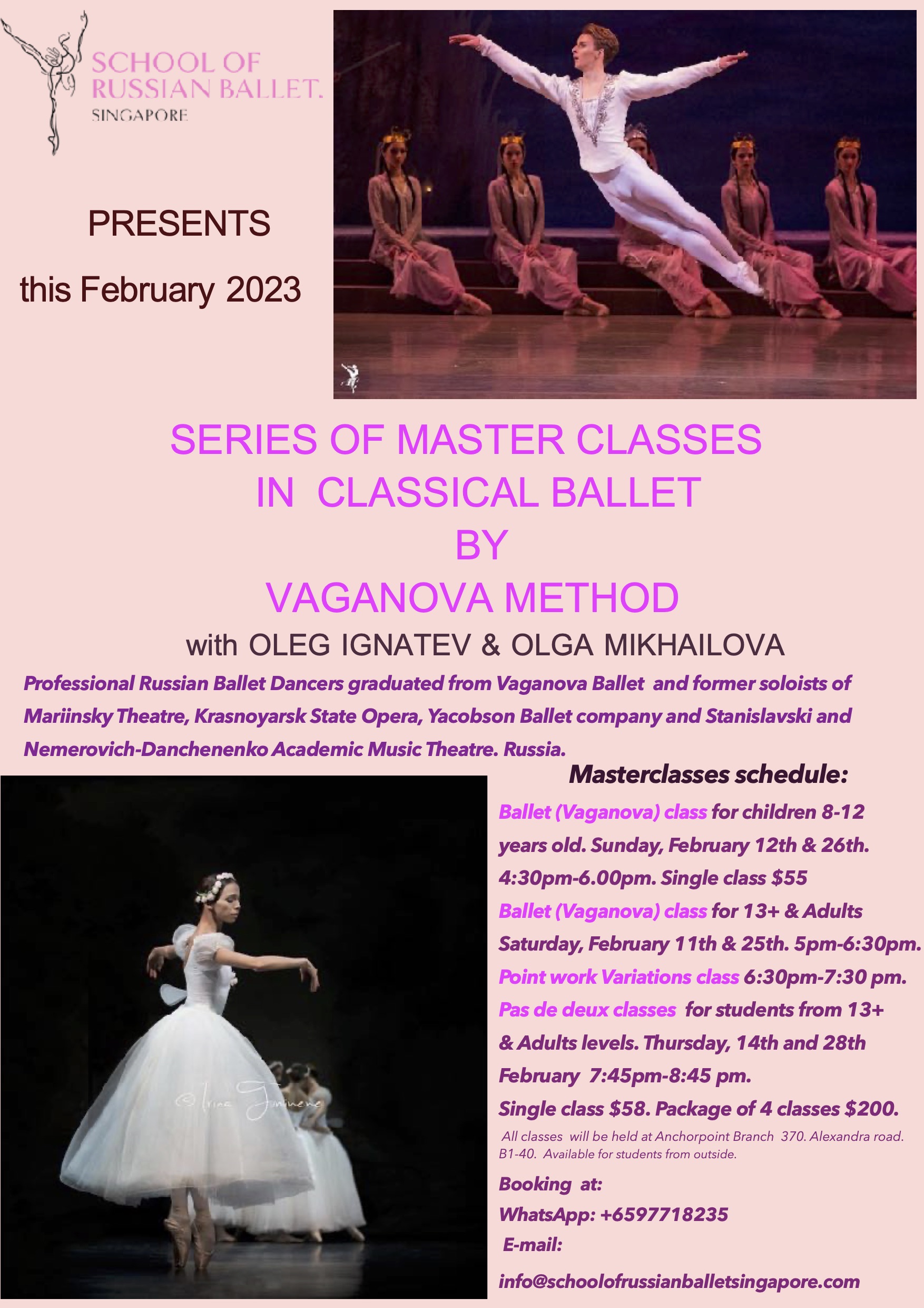 Masterclasses in Classical Ballet by Vaganova Method - School of Russian Ballet Singapore
